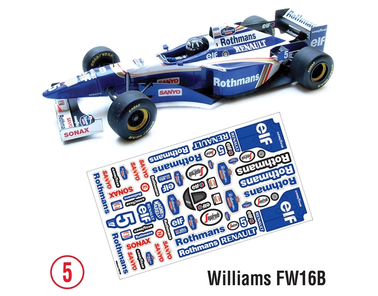 TeamC 1/10 F1 Formel 1 Sticker Aufkleber Williams FW16B1